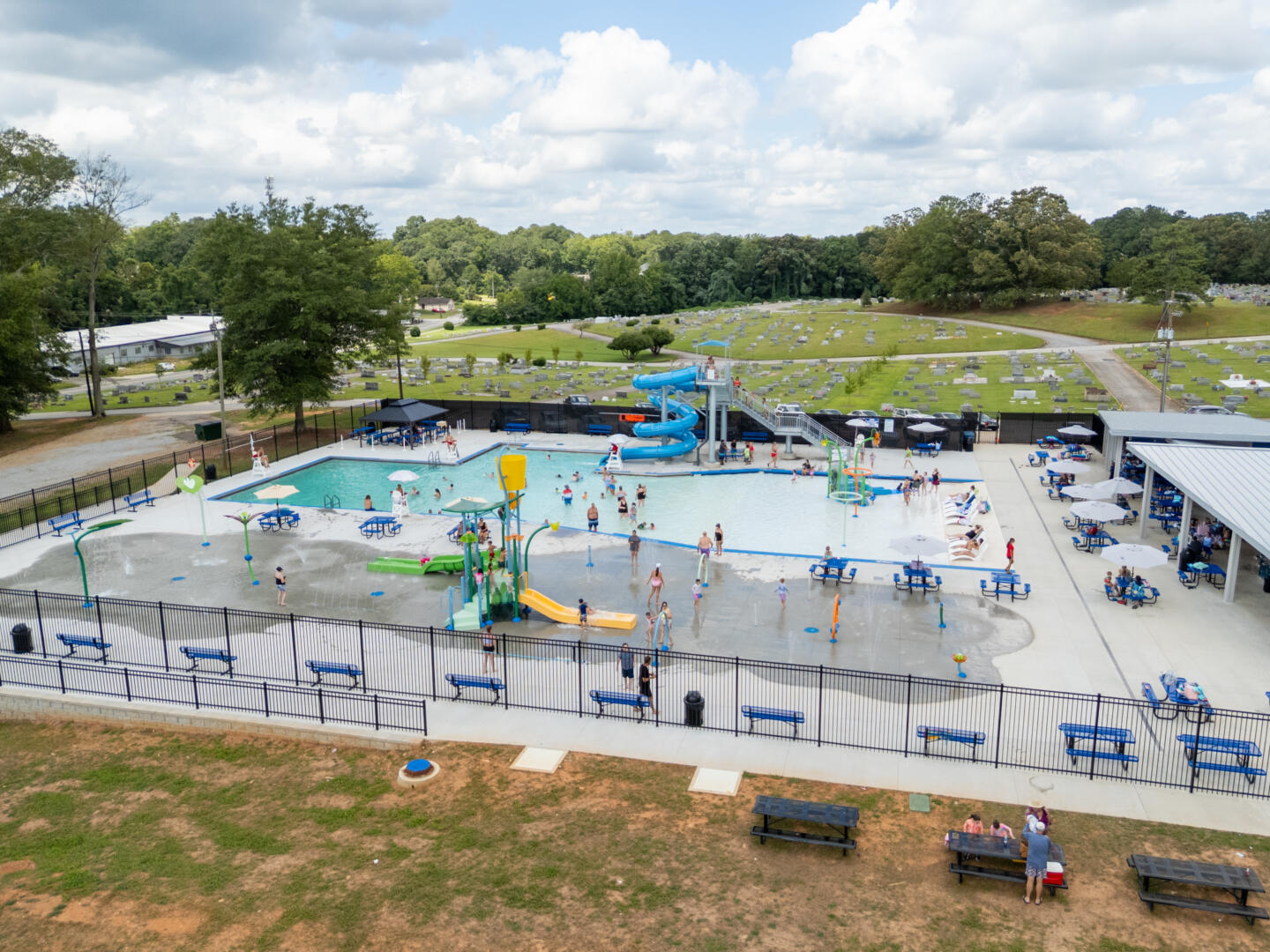 Sixty year old pool refurbished with Vortex aquatic play